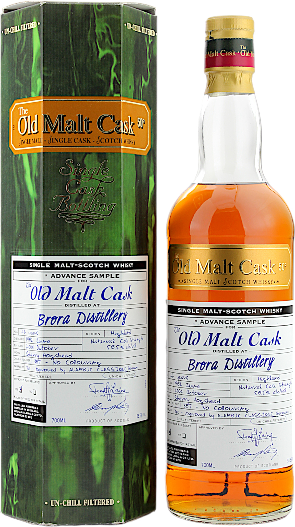 Brora 22 Jahre 1982-2004 Sherry Cask Old Malt Cask Hunter Laing